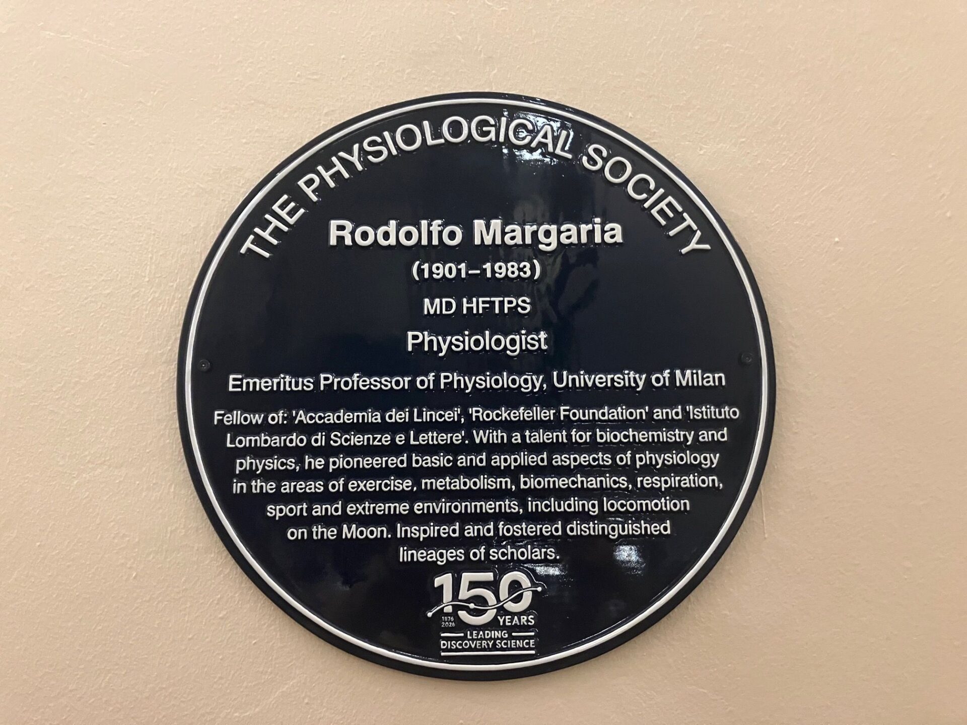 Blue Plaque Unveiling for Rodolfo Margaria at the University of Milan